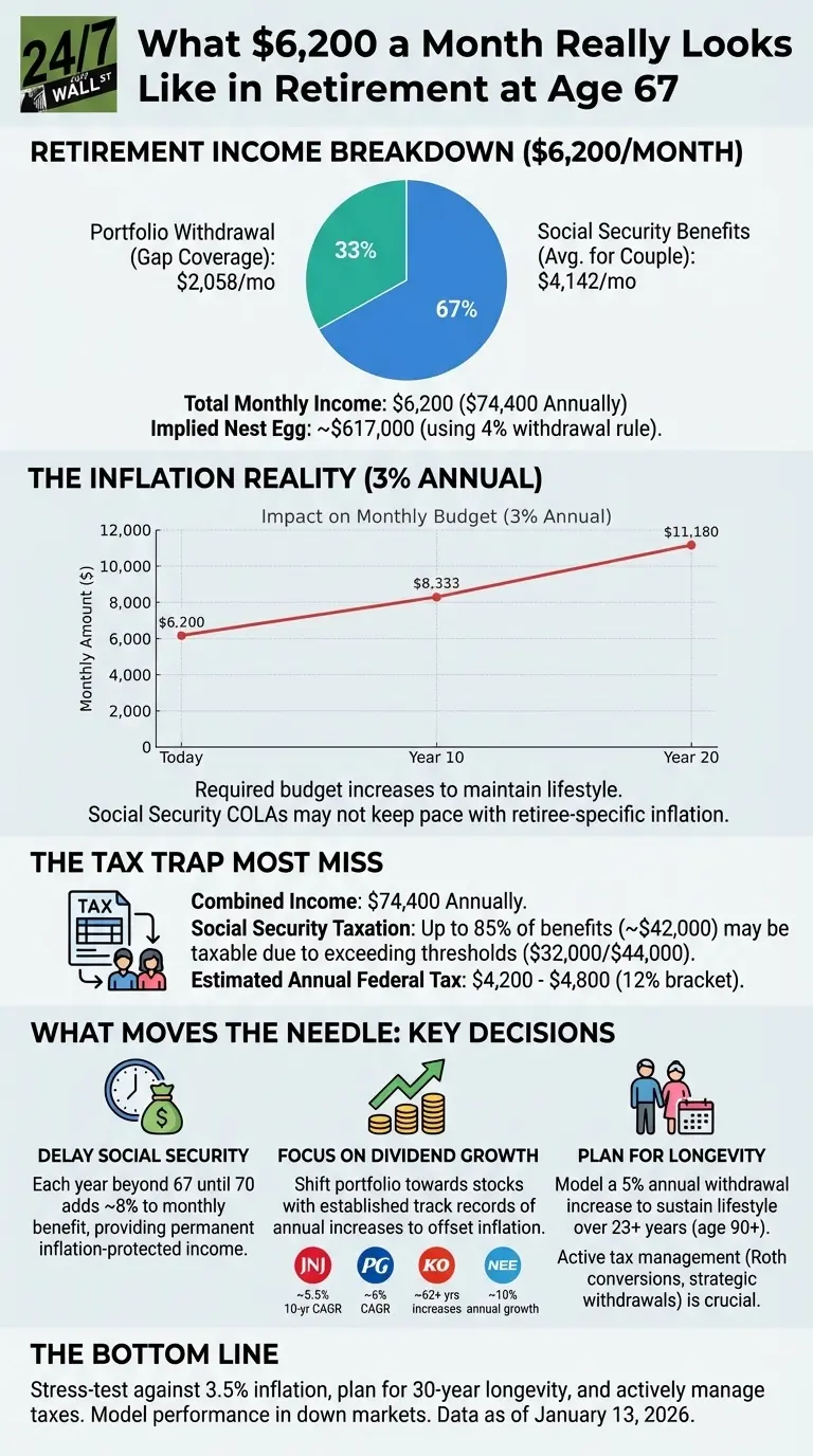 What $6,200 a month really looks like in retirement at age 67