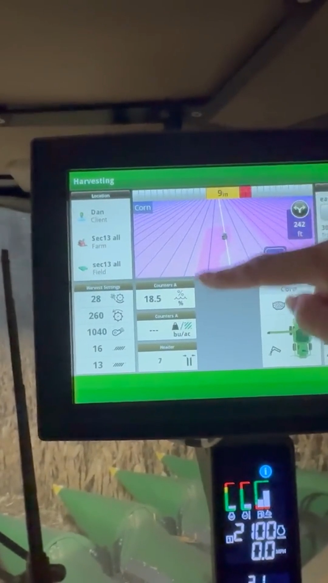 Harvesting corn at night: What it looks like