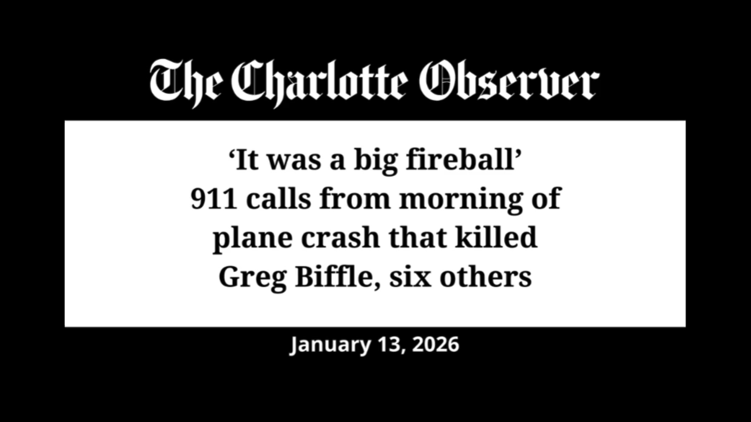 911 calls detail plane crash that killed Greg Biffle, six others