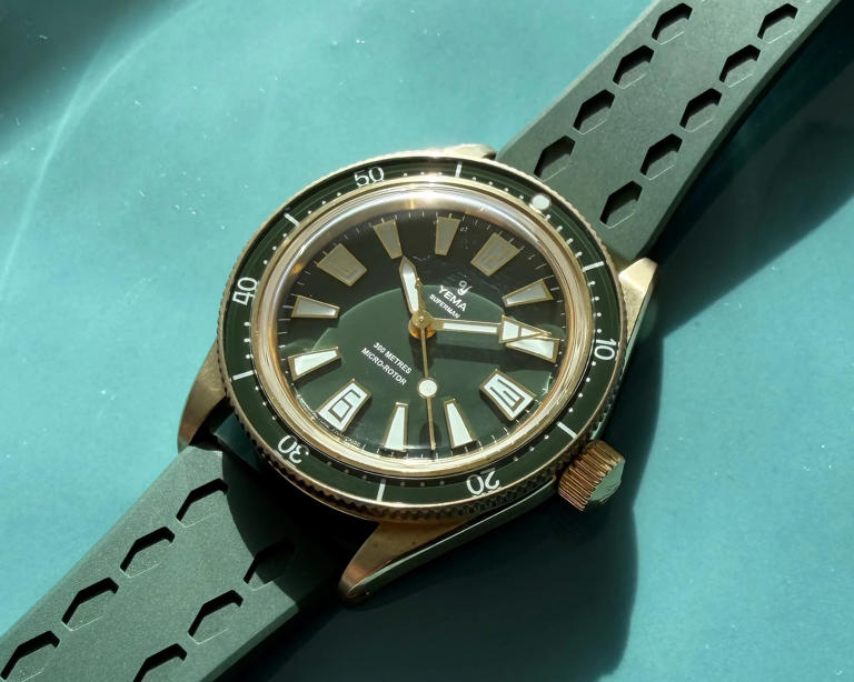 This ultra-thin retro dive watch gets a gorgeous material makeover