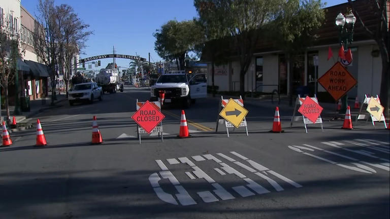 Another gasoline leak forces closure of roads in Burlingame's Broadway ...