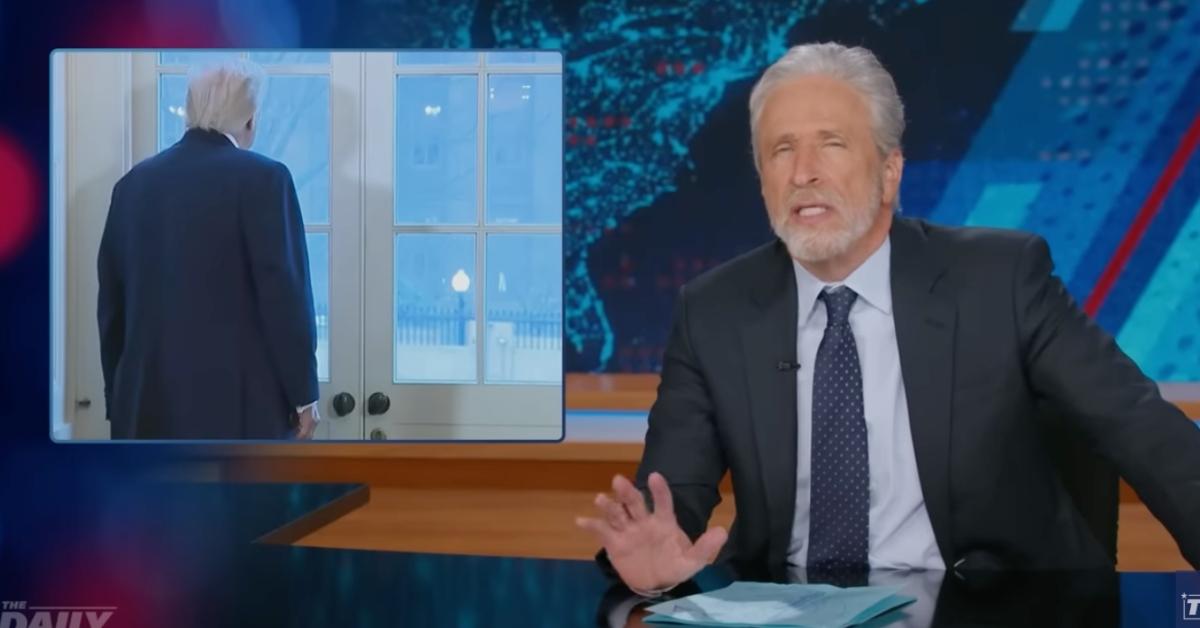 Jon Stewart mocks 'doddering old man' Donald Trump for pausing ...