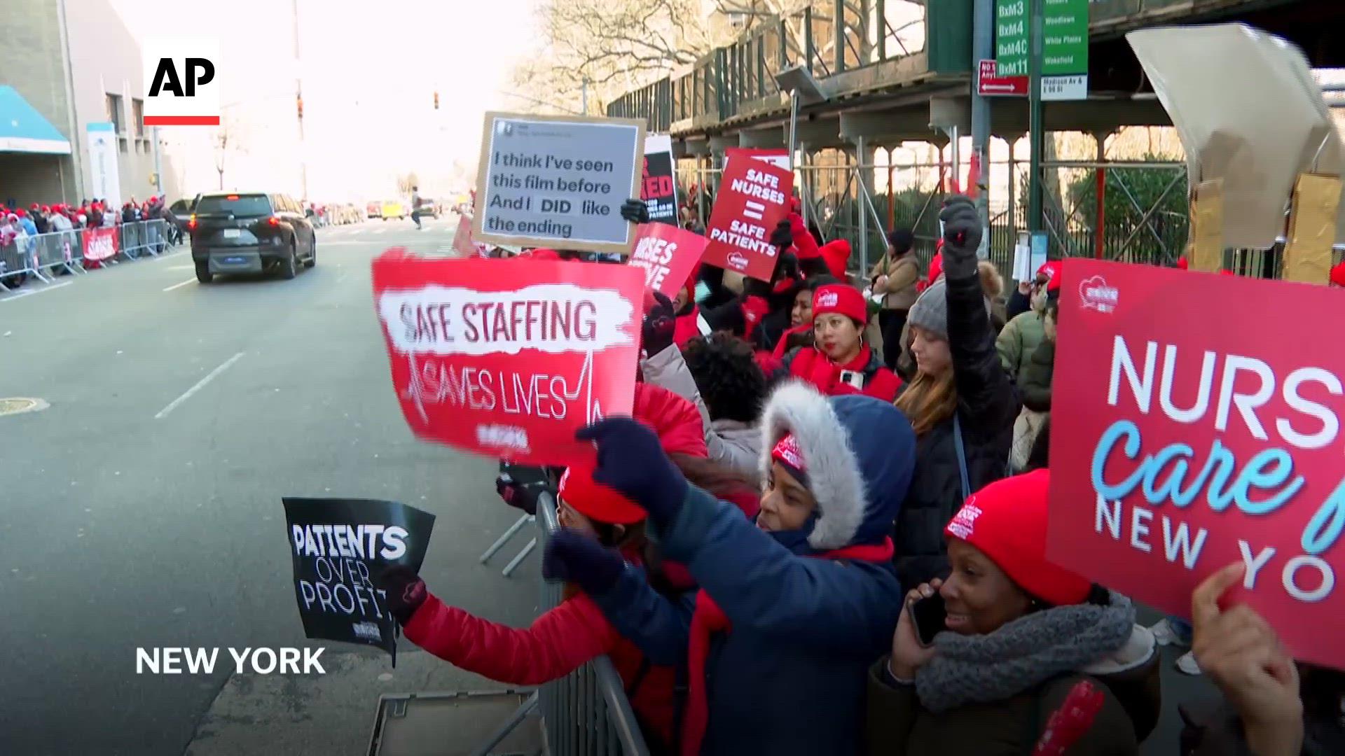 Nurses strike enters second day at major New York City hospitals