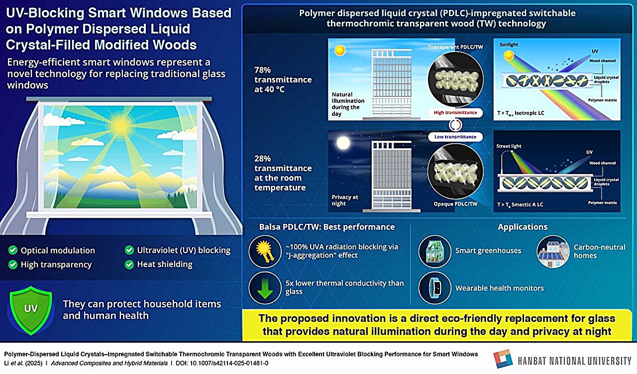 Smart transparent woods can block UV and save energy