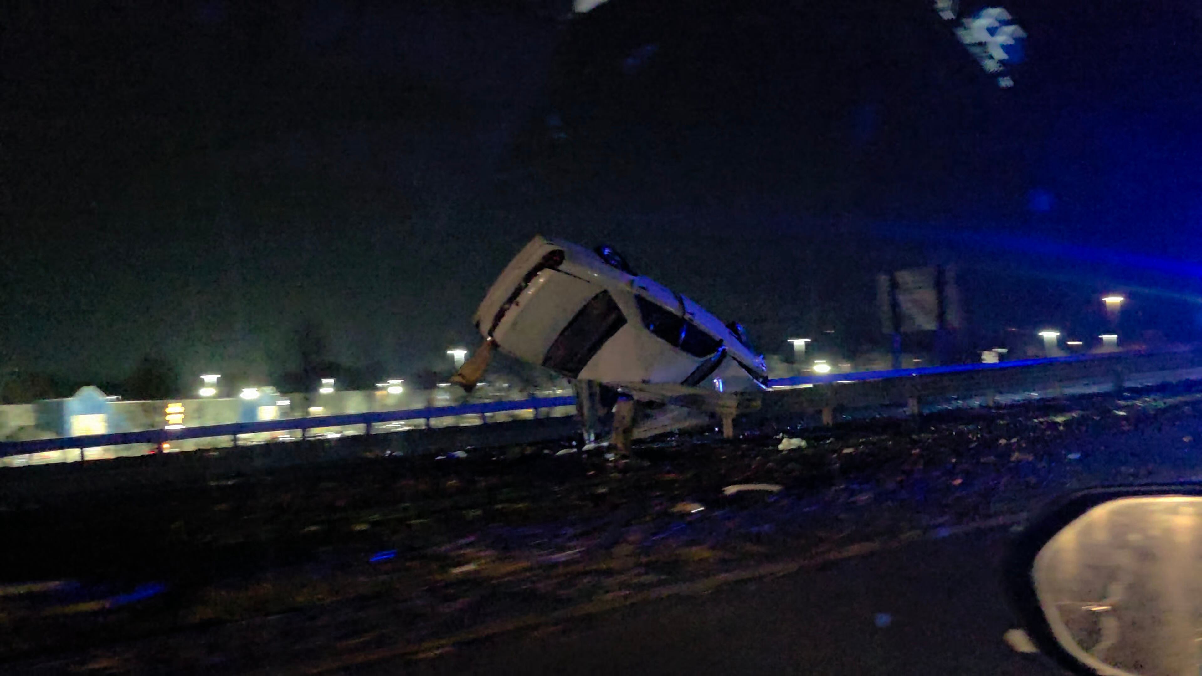 Driver critical after vehicle flips on Highway 385