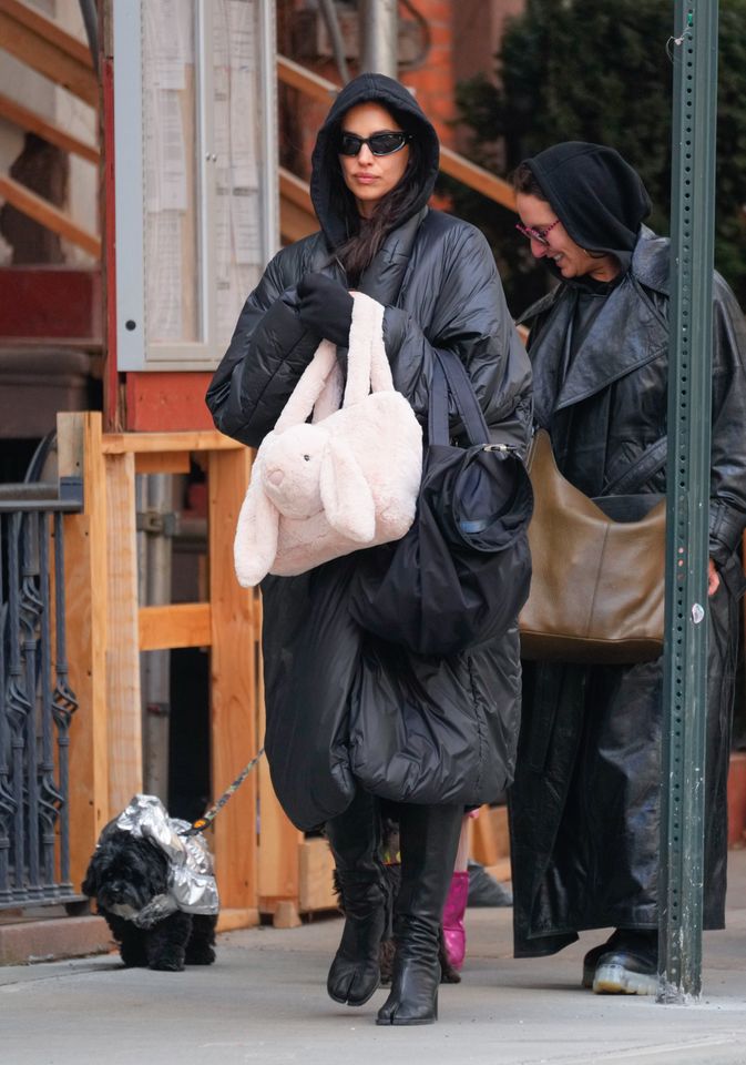 Irina Shayk's over-the-knee boots come up so high, you can barely see ...