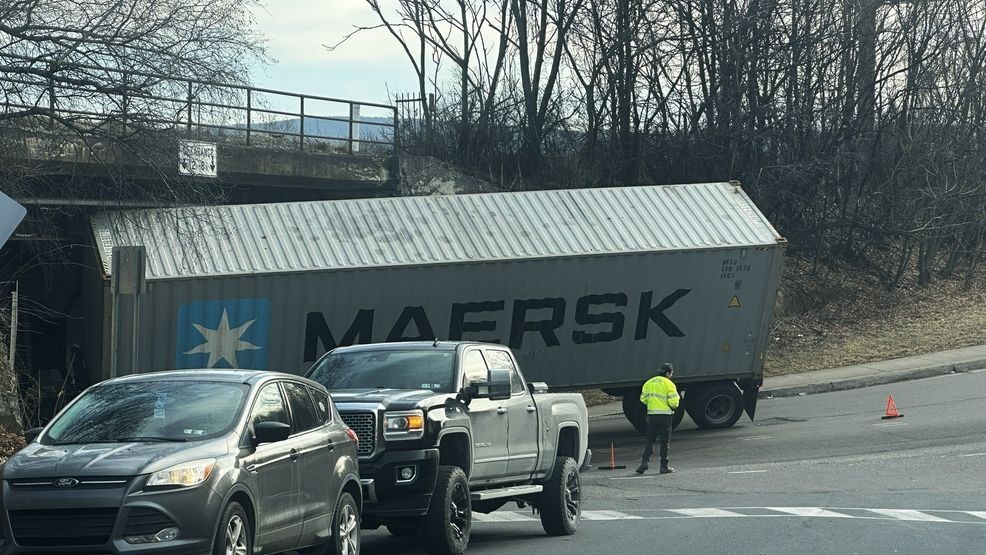 Truck hits bridge and tips over in Scranton; when you see news send it ...