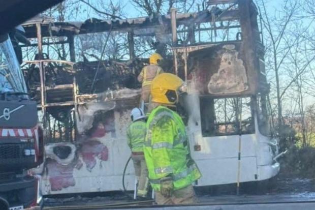 Everything we know about bus fire which shut A55 for hours