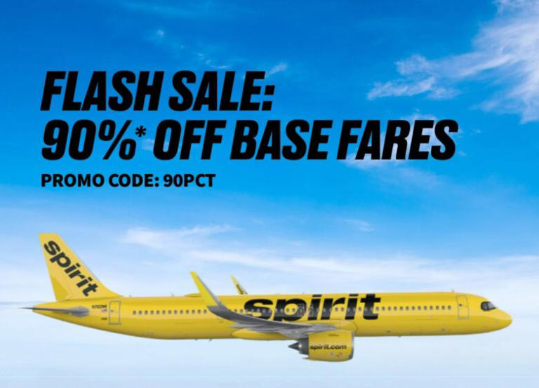 Flash sale: Spirit offers 90% off base fares [ends January 14]