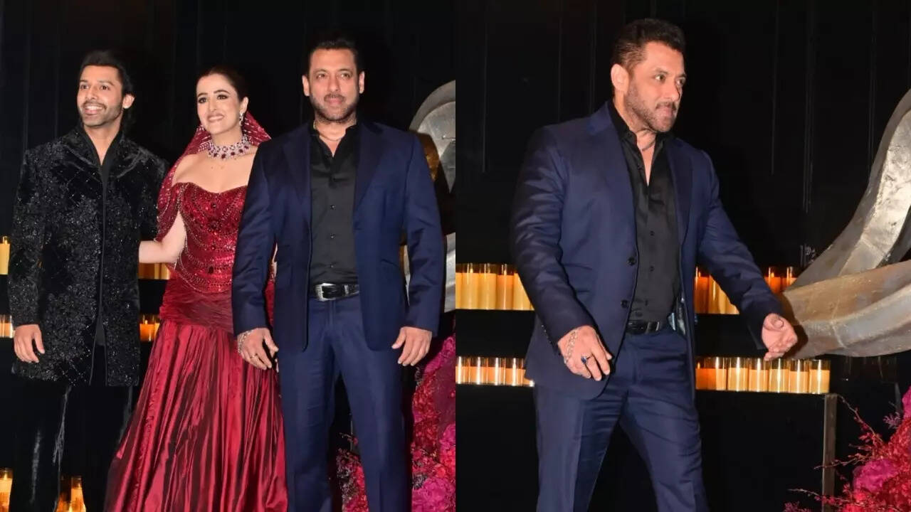 Salman Khan arrives for Nupur Sanon, Stebin Ben's wedding reception ...