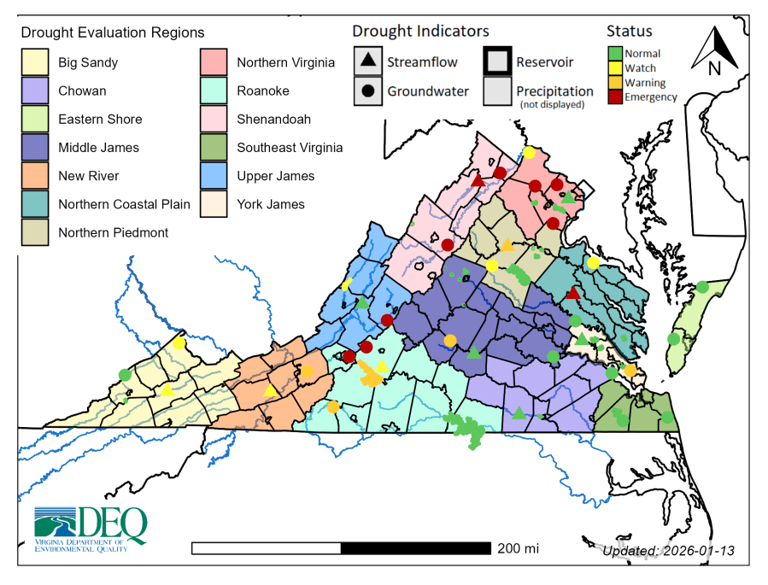 Drought watch advisory expands to 61 counties, 18 cities in Virginia
