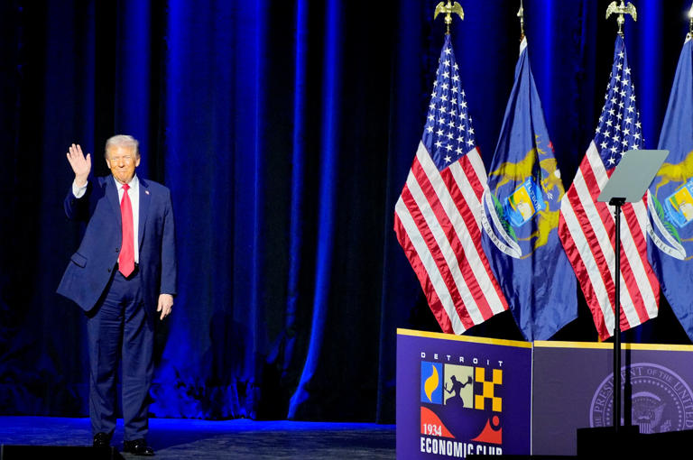 In Detroit speech, Trump touts an economic boom invisible to many