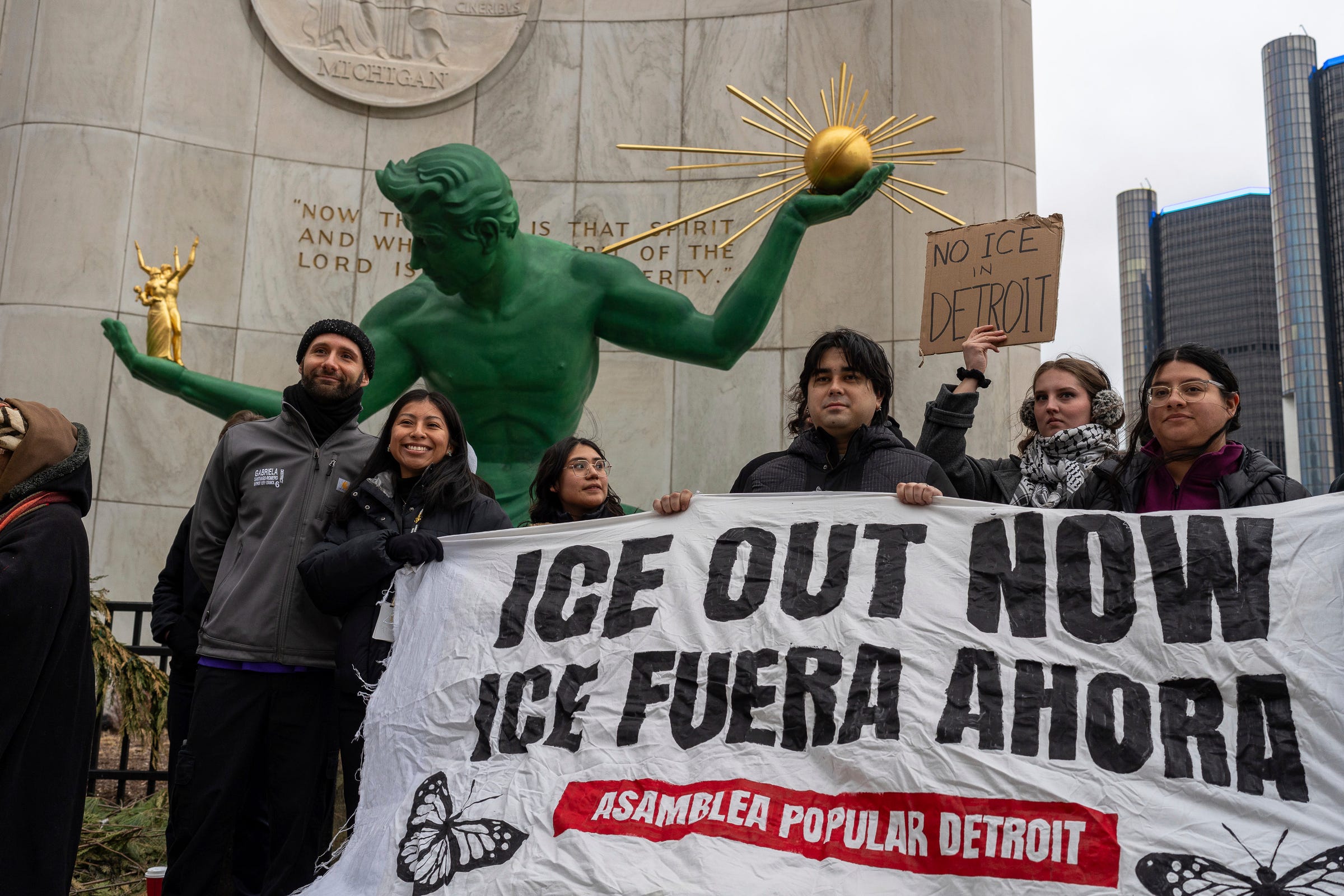 Protesters brave cold, call on council to end ICE activity in Detroit