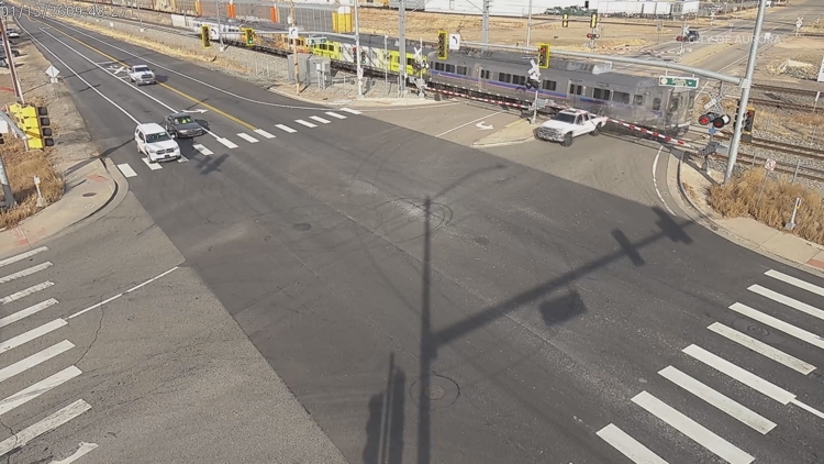 Police looking for driver who fled after hitting A Line train in Aurora