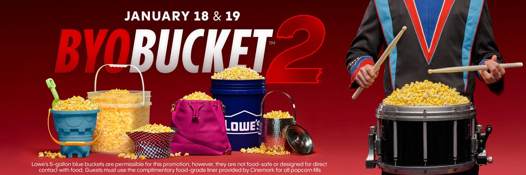 Got a bucket? Cinemark wants to fill it for 2026 National Popcorn Day