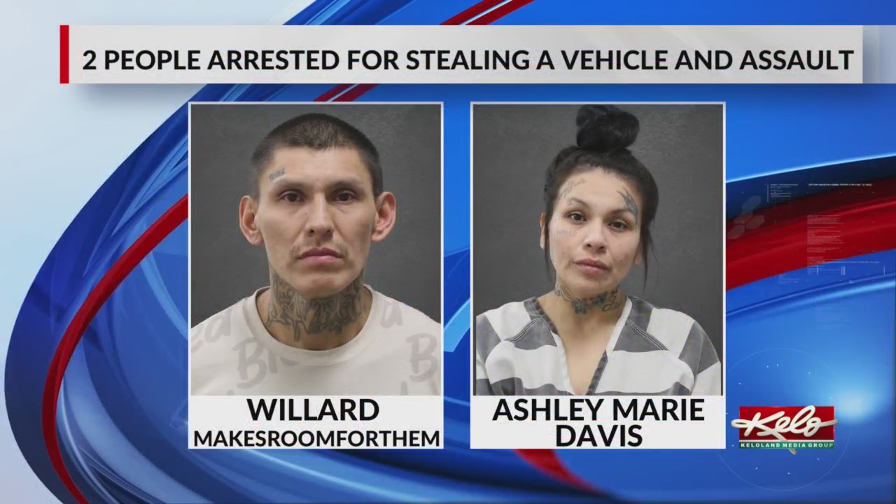 2 people arrested for stealing a vehicle and assault