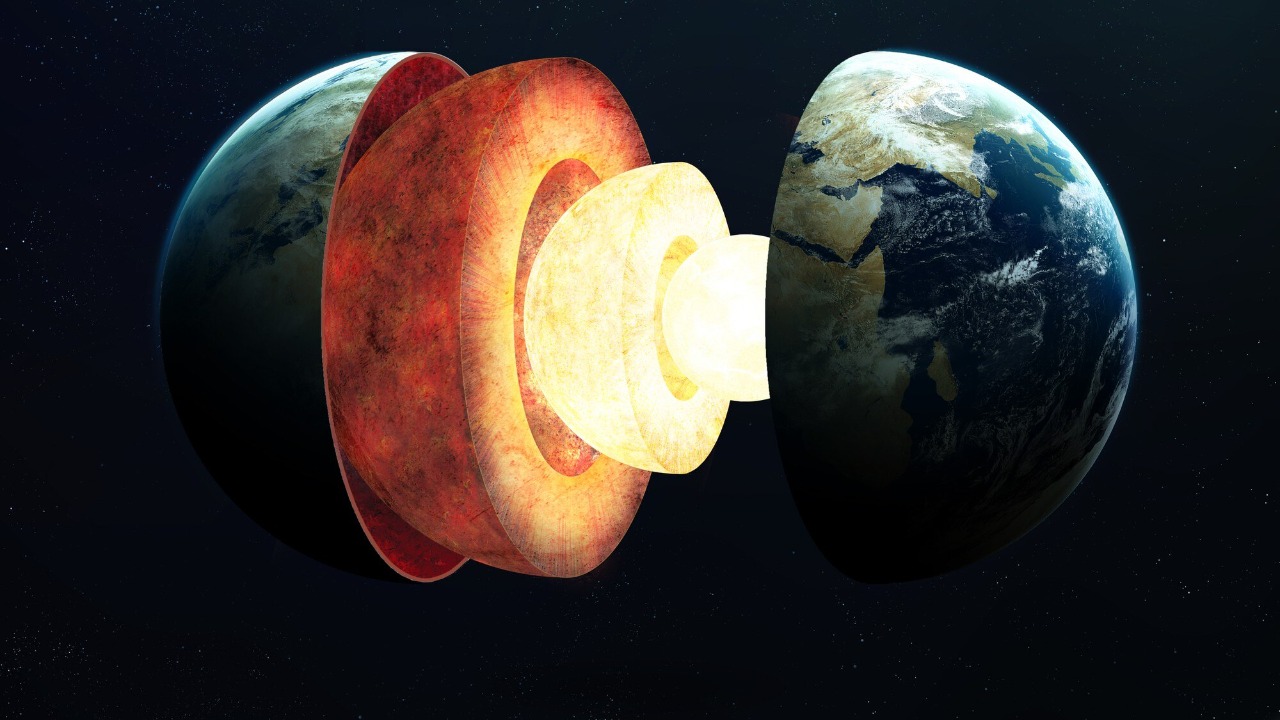 What lies beneath Earth if space stretches in every direction?