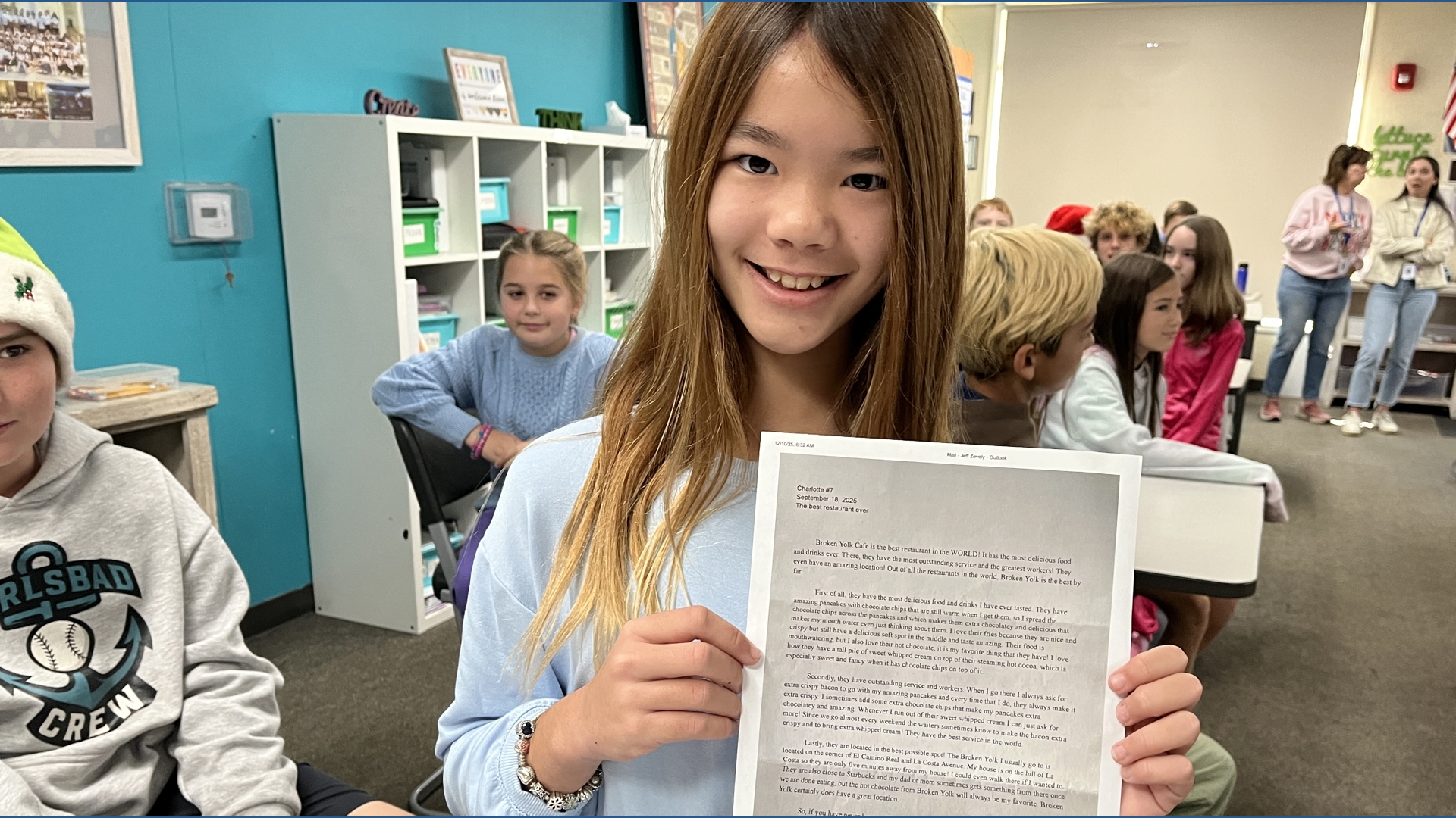 10-year-old girl writes letter of praise to her favorite breakfast spot