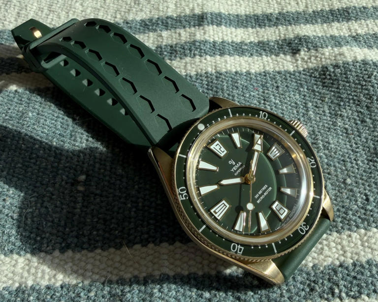 This ultra-thin retro dive watch gets a gorgeous material makeover