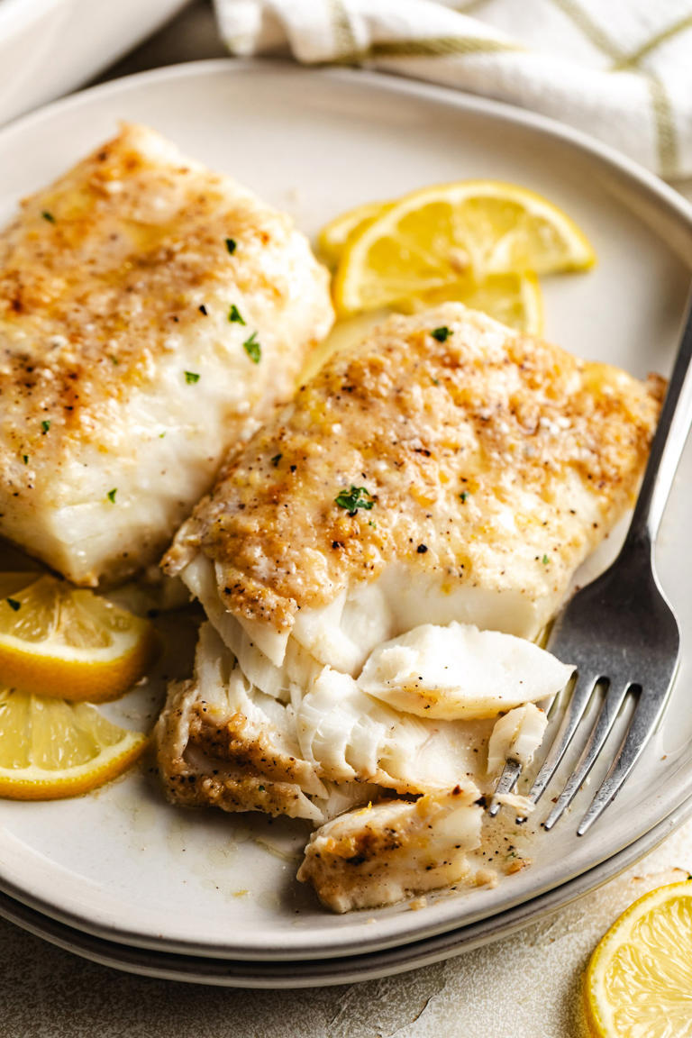 Lemon garlic butter baked cod