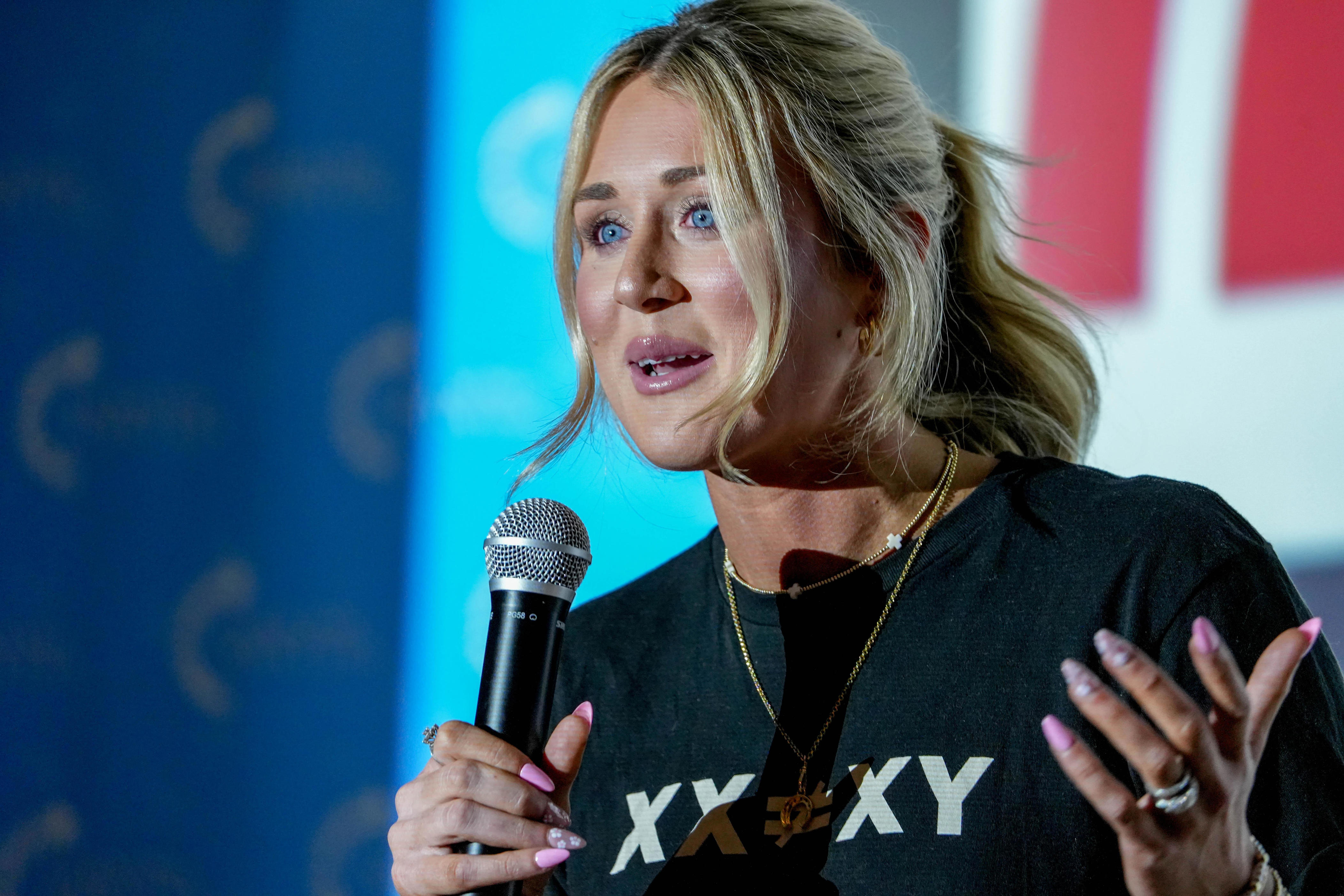 Riley Gaines says she wrapped baby in bulletproof blanket