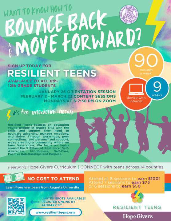 JENNIE: Resilient Teens program begins new session Jan. 26th AND ...