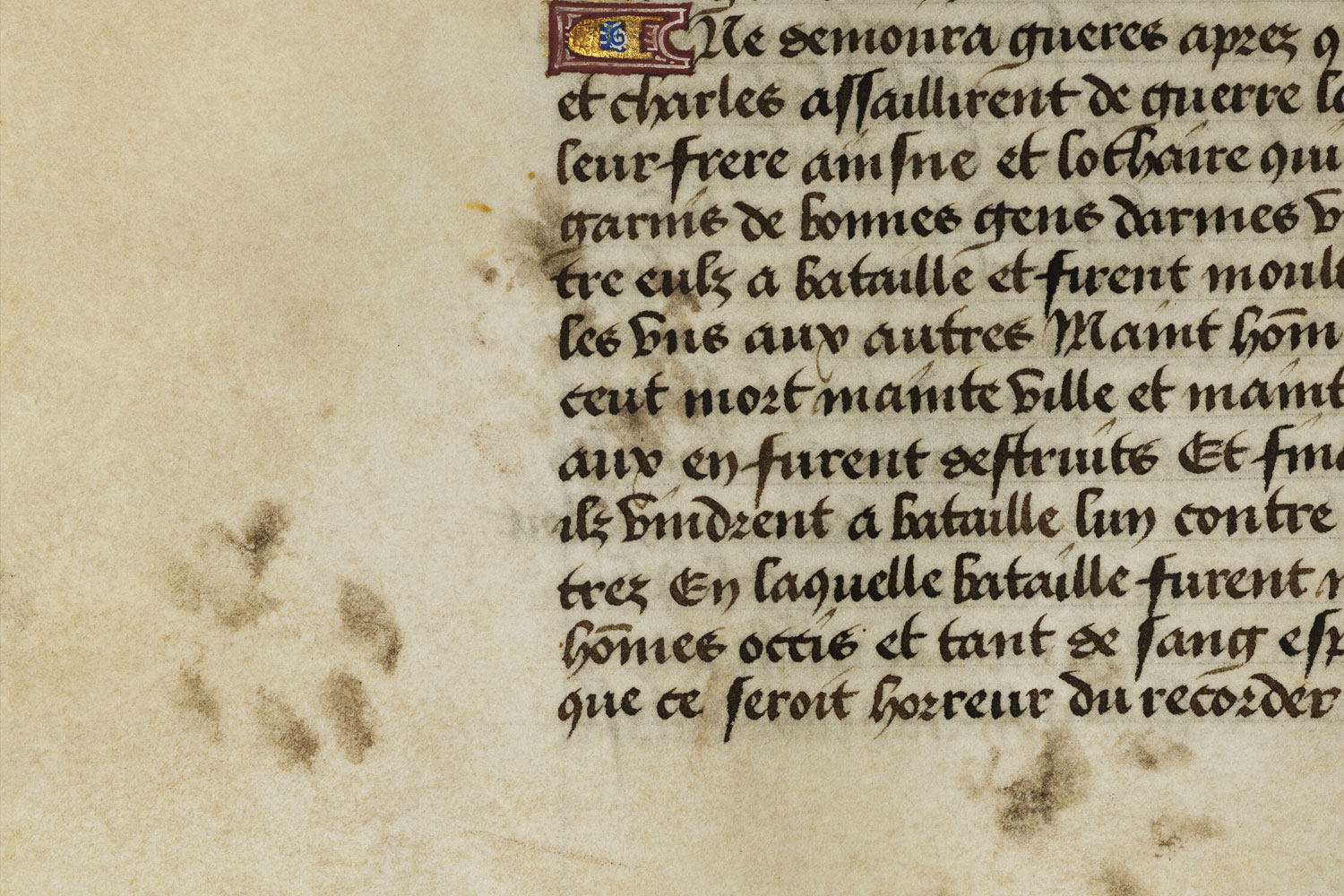 A cat left paw prints on the pages of this medieval manuscript when the ...