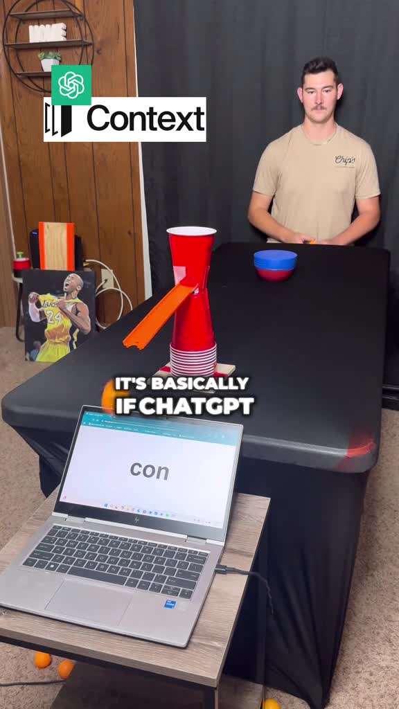 Ping pong trick shots spell context on my laptop