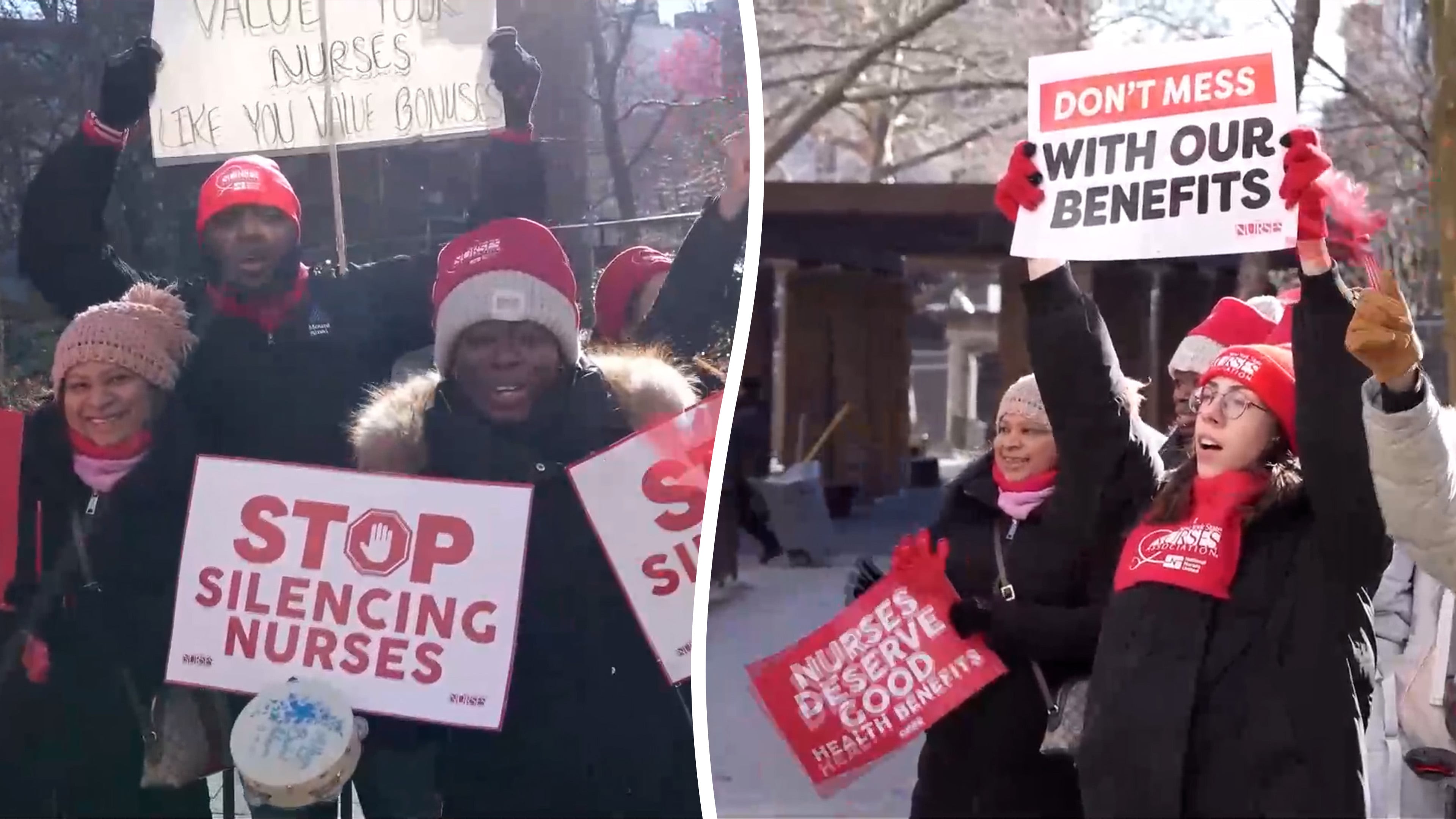 15,000 nurses walk out in strike across New York City