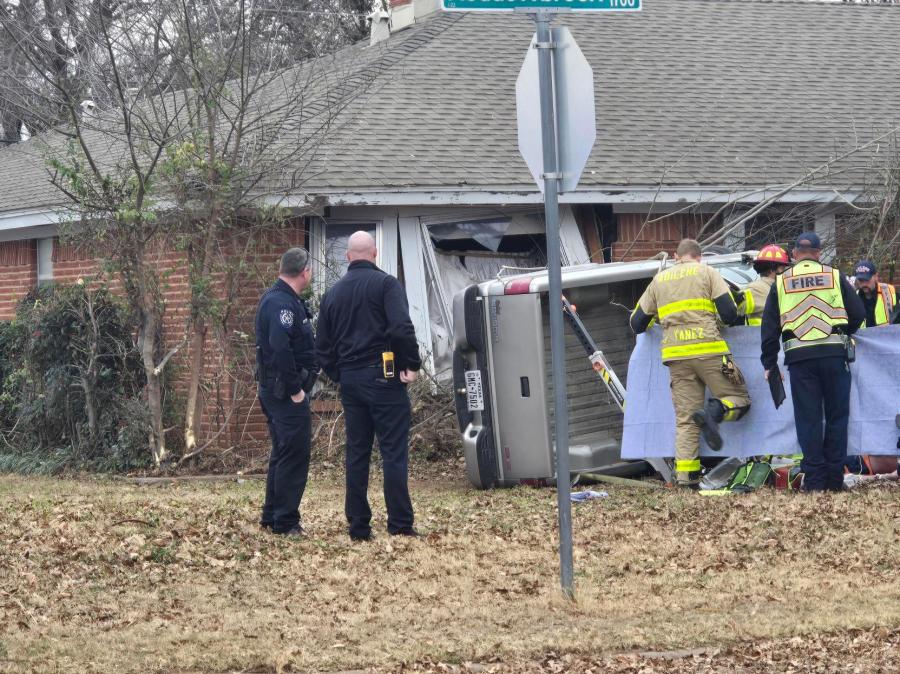 Happening now: Pickup slams into north Abilene home, driver hospitalized