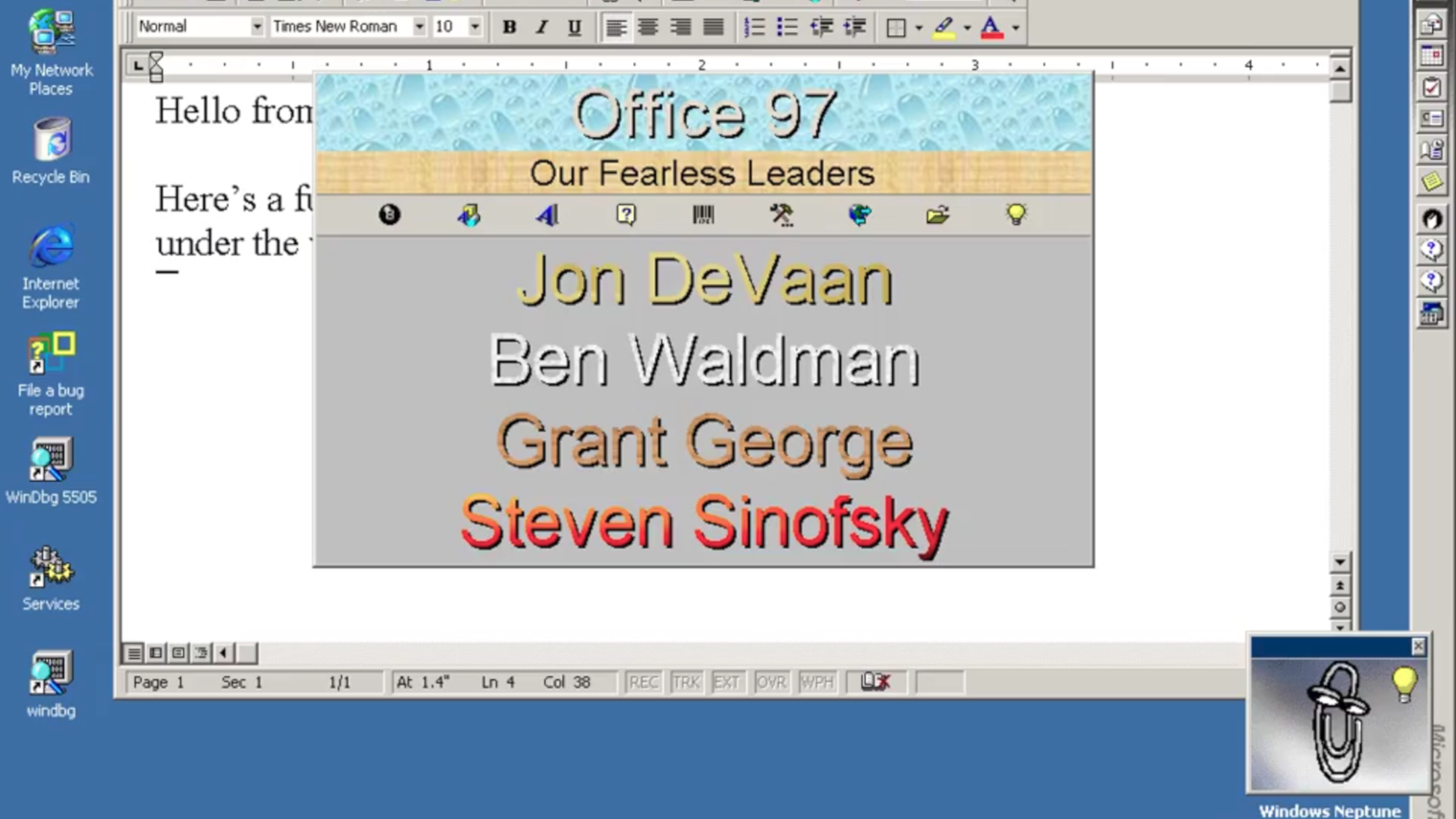 Someone found an Office 97 Easter egg that nobody spotted for 29 years