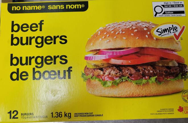 No Name brand beef burgers recalled across Canada for E coli risk