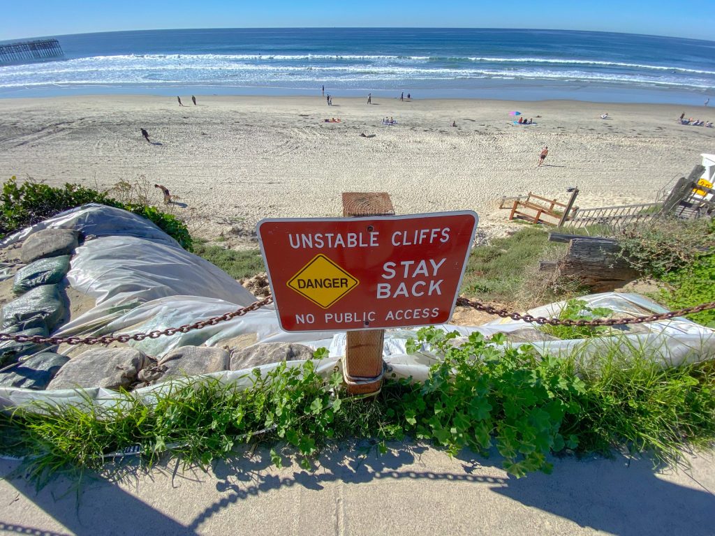Bluff erosion ongoing issue in Pacific Beach, north of Crystal Pier