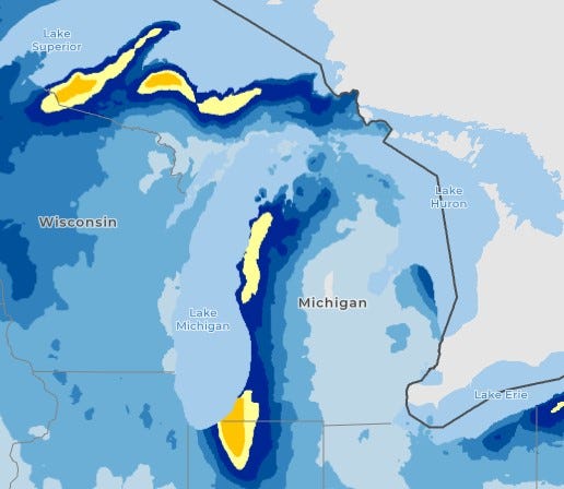 Rain-snow mix develops over Michigan. See radar, warnings map