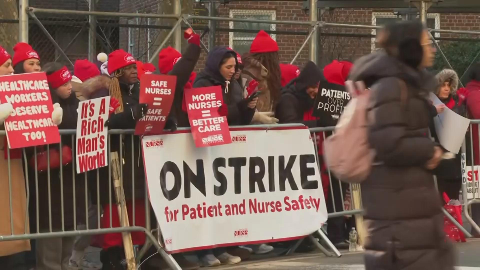 New York City nurses strike enters second day
