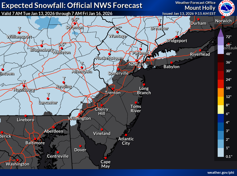 NOAA forecasts snow, storms in NJ this week. Timing, snowfall amounts