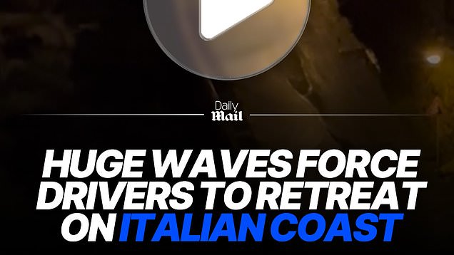 Drivers retreat as massive waves batter Italy's coastline