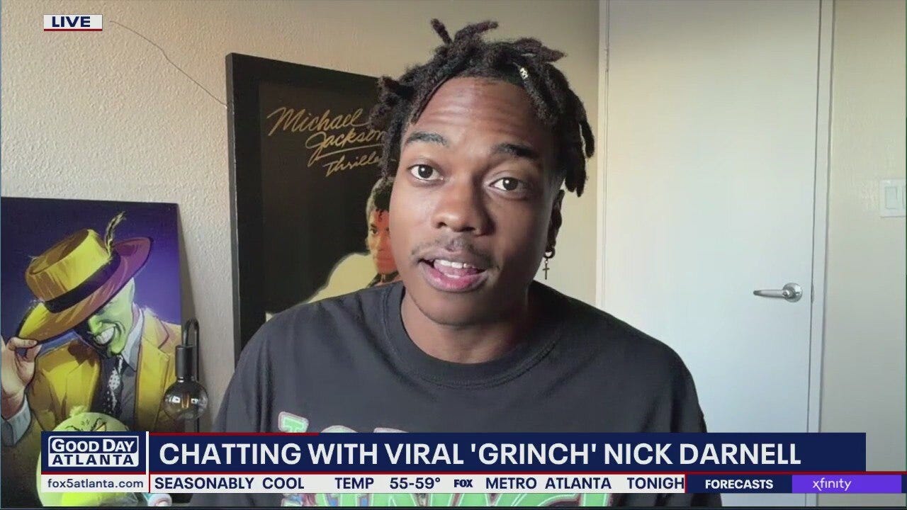 Nick Darnell known as the "the viral Grinch"