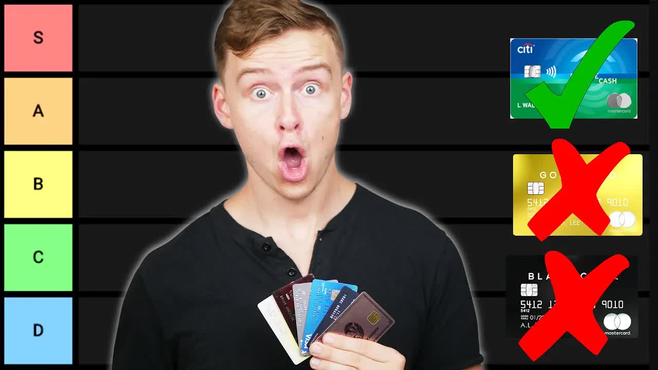 Beginner credit card tier list (credit cards ranked)