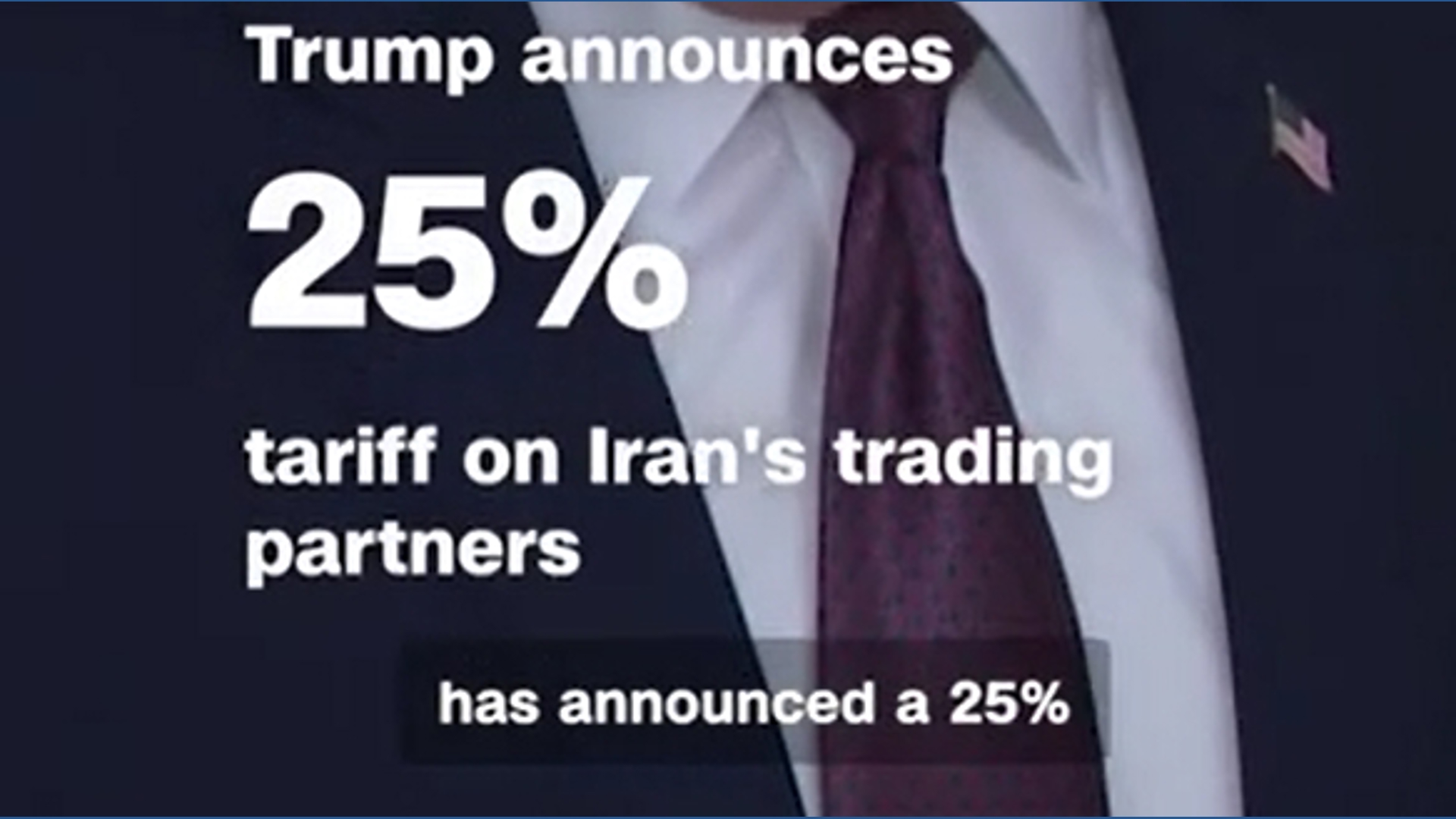 Trump announces tariffs on Iran's trading partners