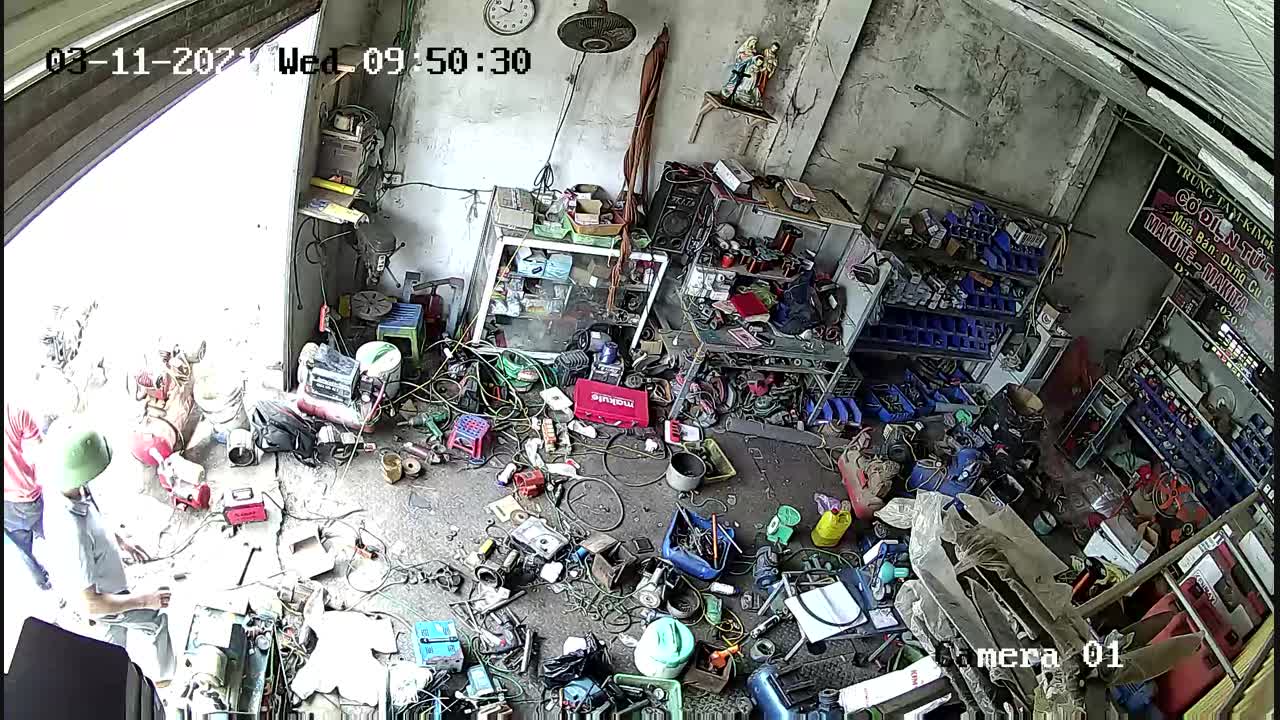 Worker welding a barrel causes it to explode into the air