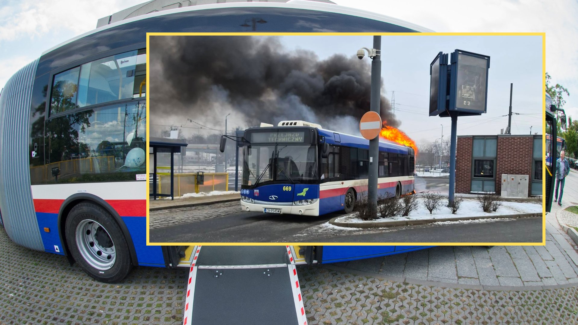 Chwile grozy w Bydgoszczy. Autobus płonął jak pochodnia