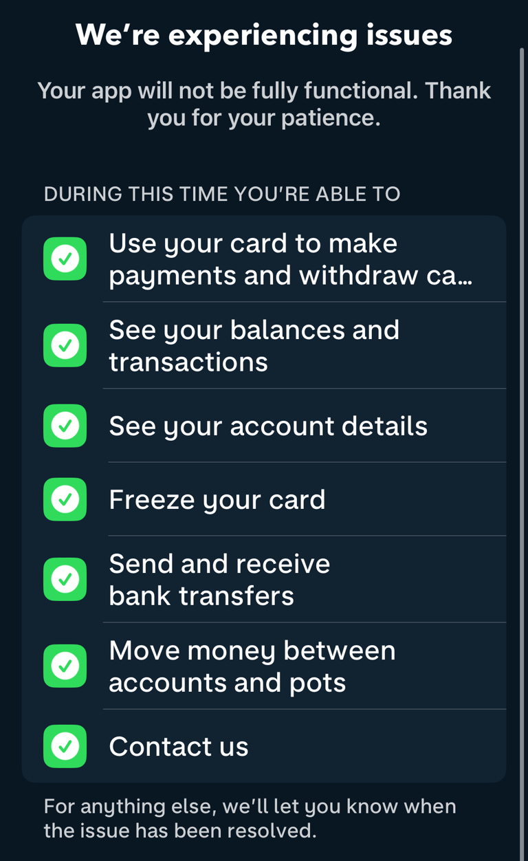 Monzo banking app faces outage, thousands affected