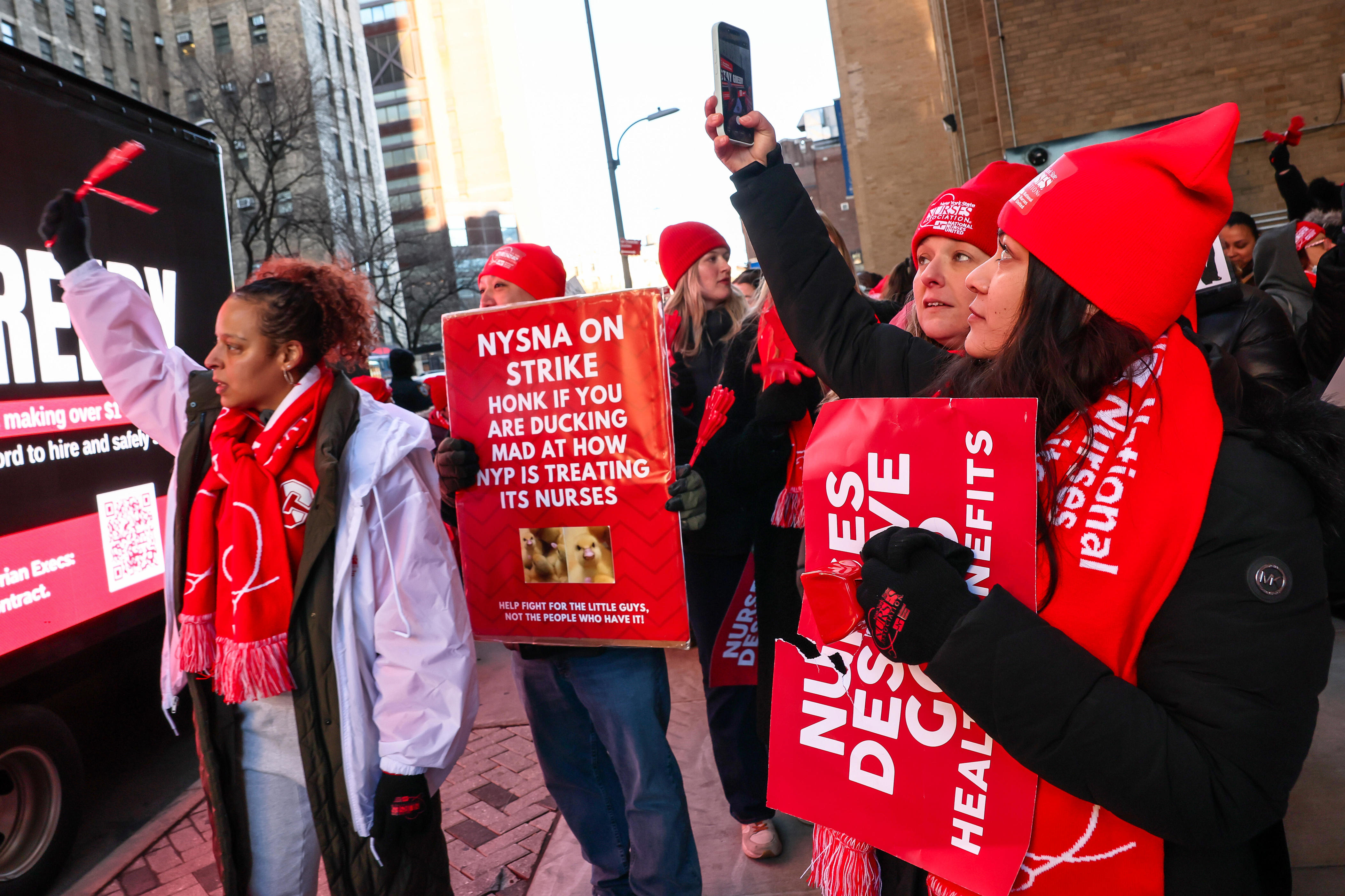 NYC nurses strike over pay and safety enters day two
