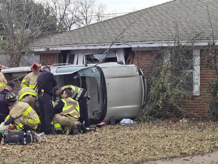 Happening now: Pickup slams into north Abilene home, driver hospitalized