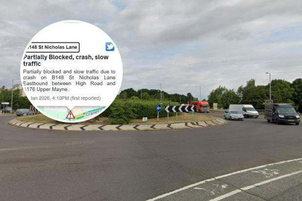 Busy Basildon road partially blocked after crash as drivers face delays