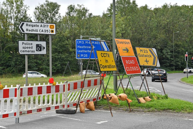 All the M25, A3, M23 and M3 Surrey roadworks happening this week