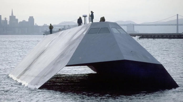 This jet-inspired experimental stealth ship was built in secret 40 ...