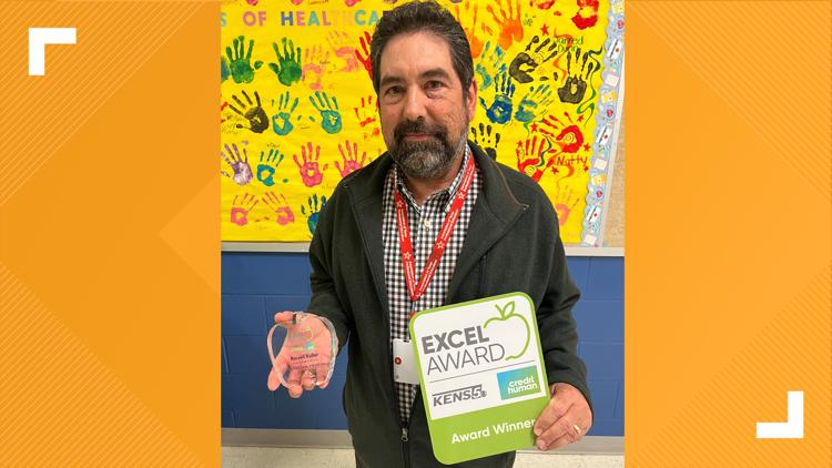 Russell Keller wins KENS 5 EXCEL Award for Lackland ISD