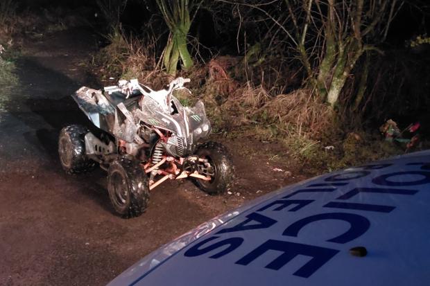 22-year-old man reported for 'posing danger to others' riding a quad bike